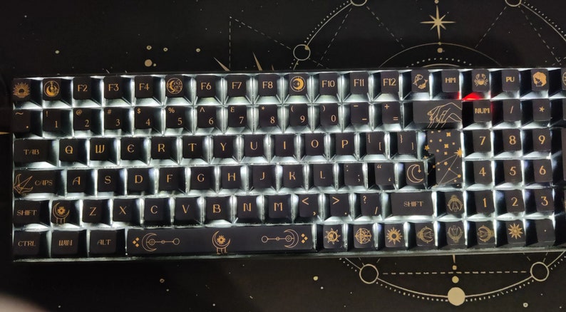 Starry Dark Night Sky Astronomy Theme Keycap Set: Cherry Profile, MX ...