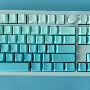 Turquoise Blue Gradient Side Print Keycap Set for Mechanical Gaming ...