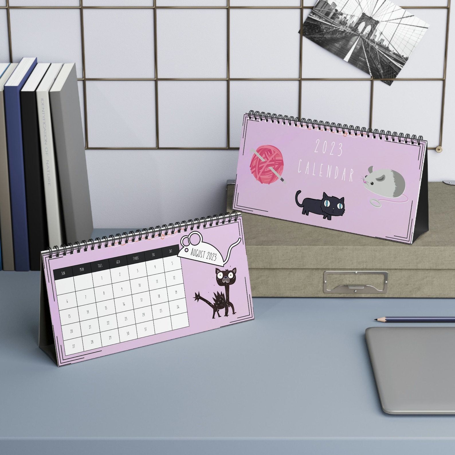 Feline Fun: Personalized Cat Themed Desk Calendar - 10"x5" | Cat ...