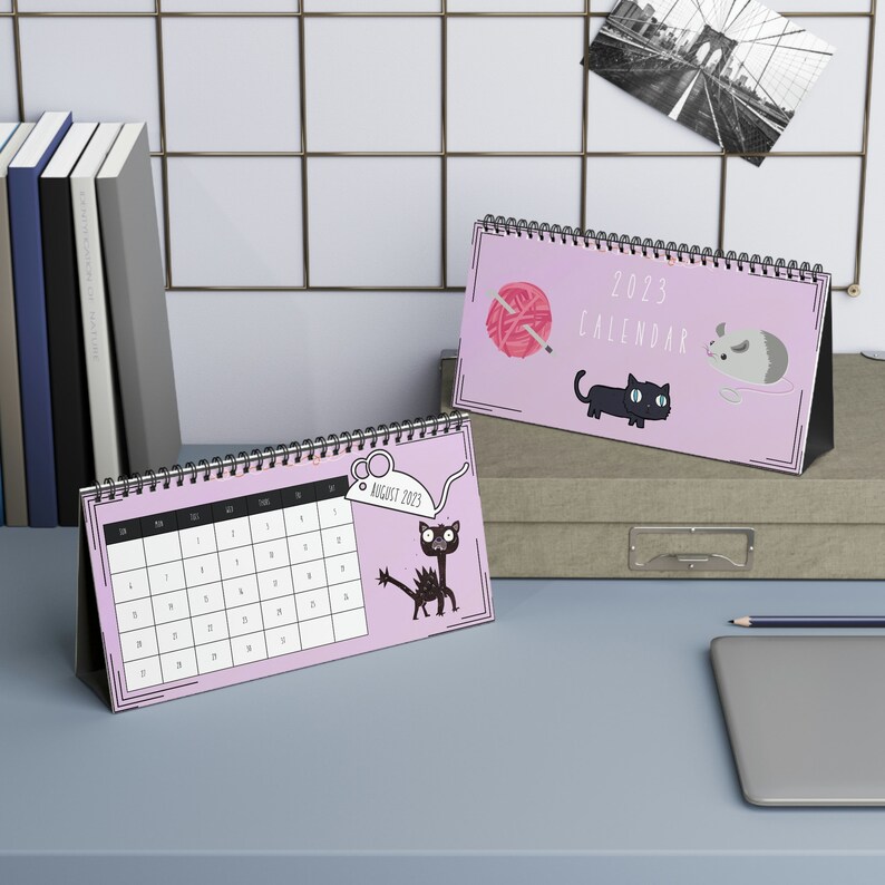 Feline Fun: Personalized Cat Themed Desk Calendar - 10"x5" | Cat ...