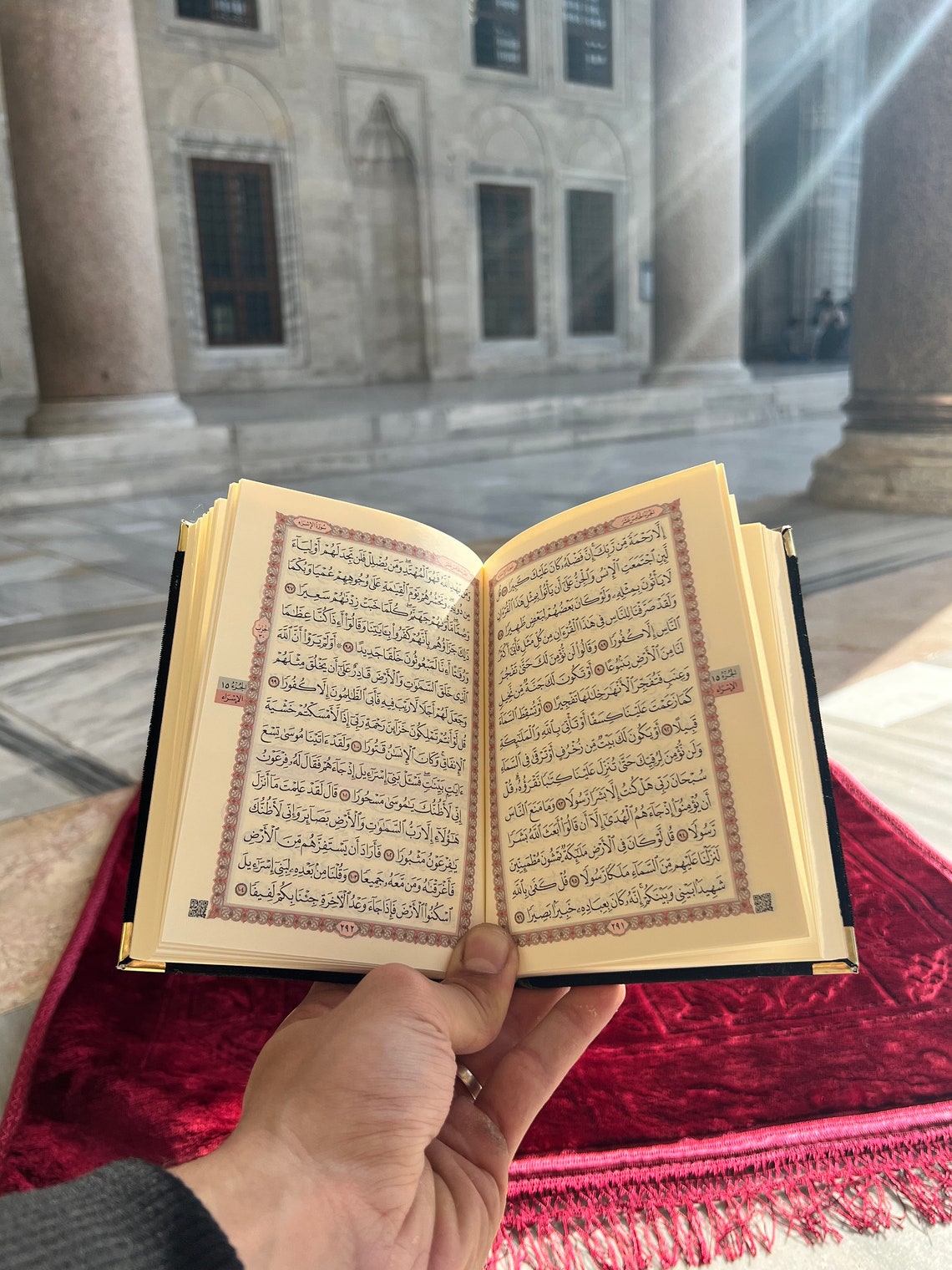 Red Prayer Matthick Plush Prayer Rug Quran Tasbeeh - Etsy