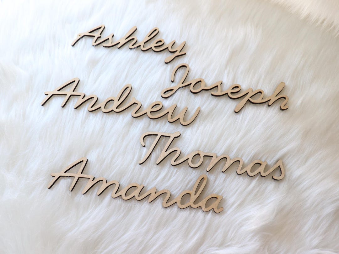 Custom Name, Laser Cut Wood Name, Wood Name Sign, Wedding Guest Name ...