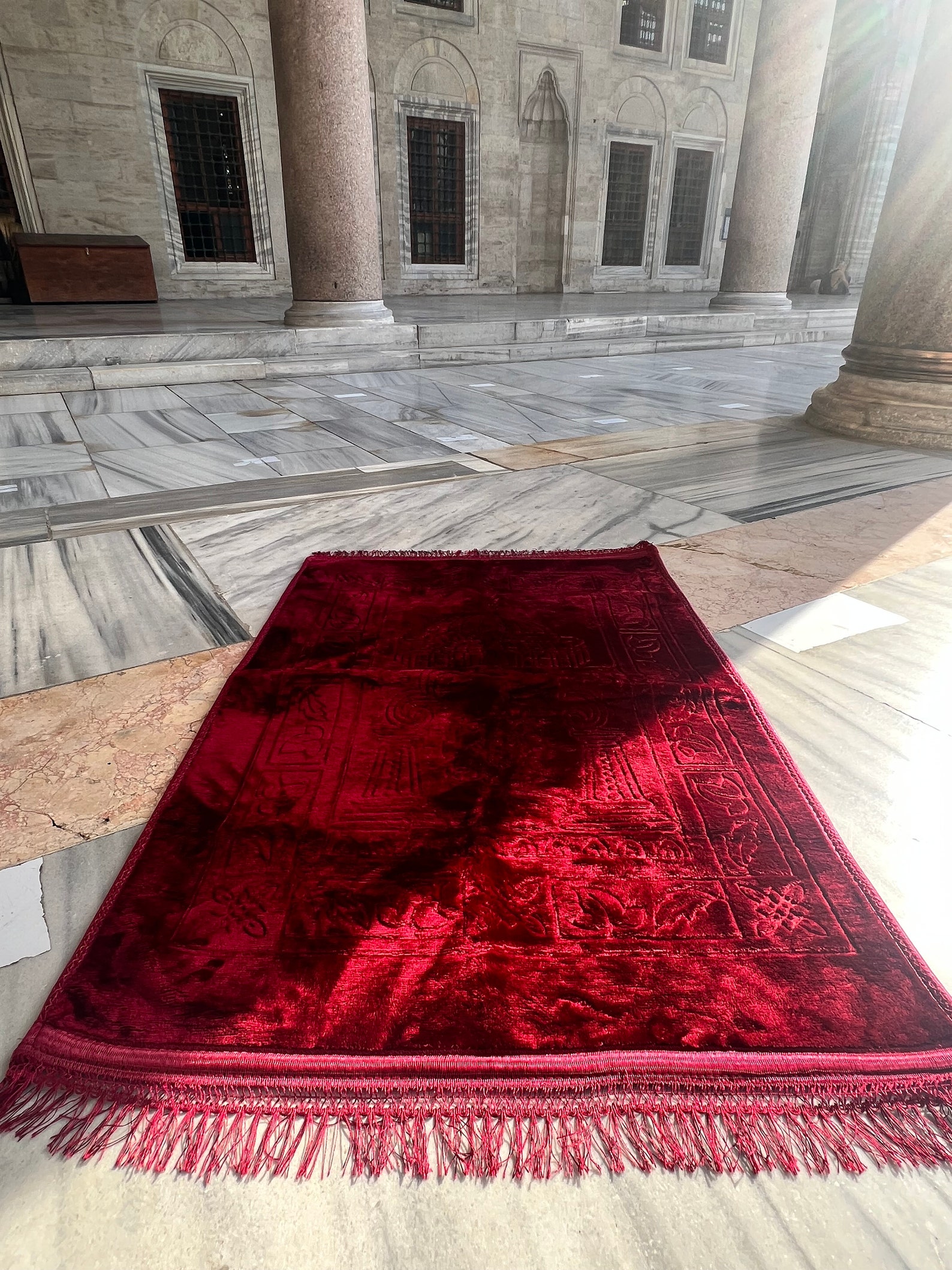 Red Prayer Matthick Plush Prayer Rug Quran Tasbeeh - Etsy