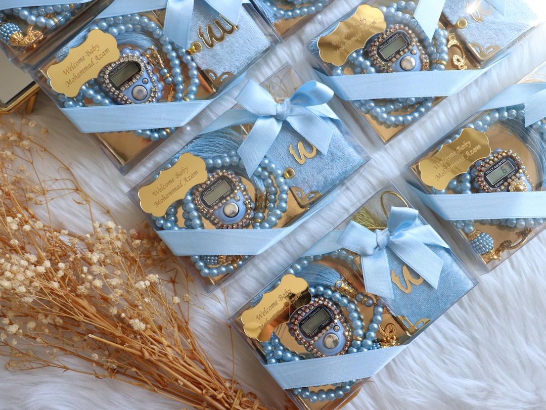 Mini set de regalo del Corán azul: recuerdos para baby shower musulmán ...