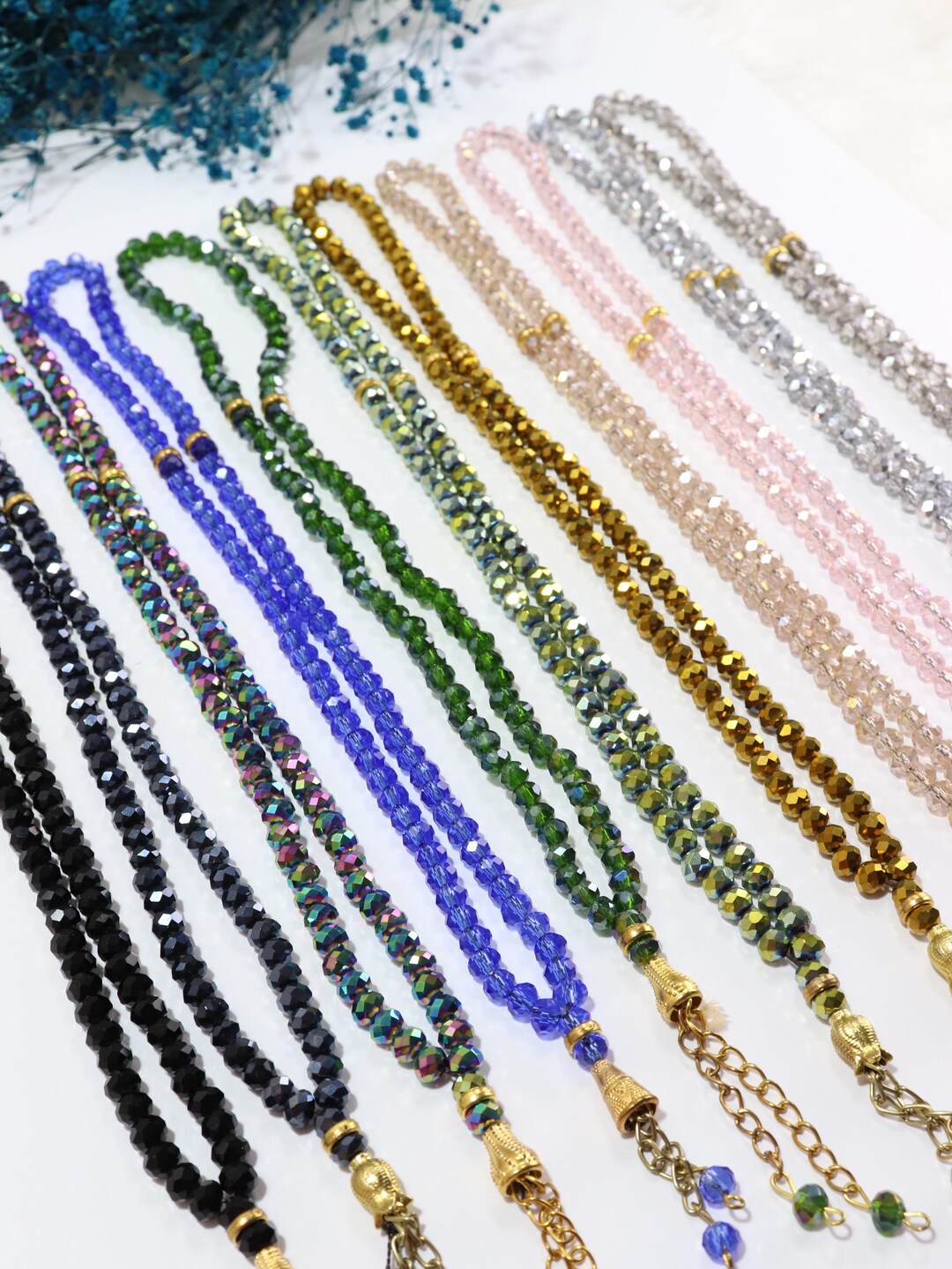 Crystal Tasbih, 99 Beads, Islamic Gifts, Prayer Beads, Misbaha Tasbih ...