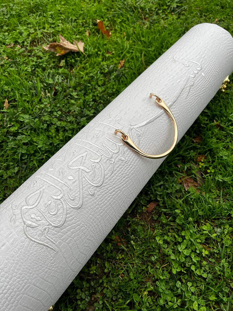 Leather Prayer Rug With Bag,luxury Prayer Mat,bismillah Embroidered Bag ...