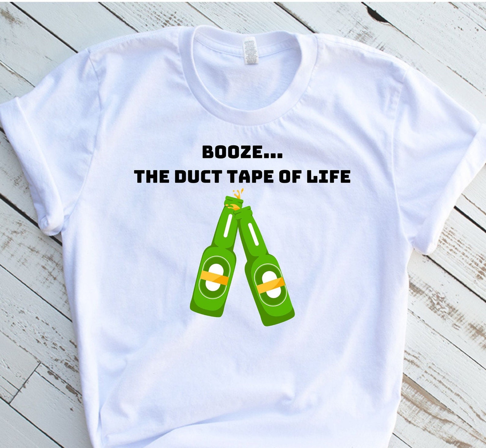Men's Booze...the Duct Tape of Life, Beer T-shirt Short Sleeve Tee, Men ...