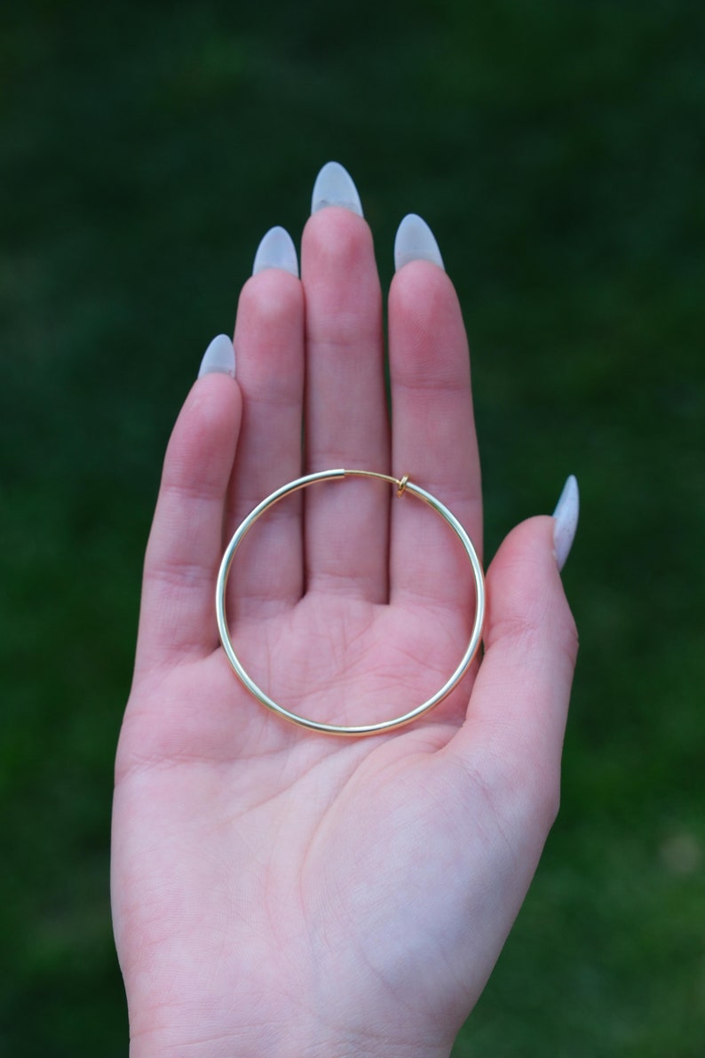 Clip on Hoop Earrings,non Pierced Ear,cuff-clips Earring,large Hoop ...