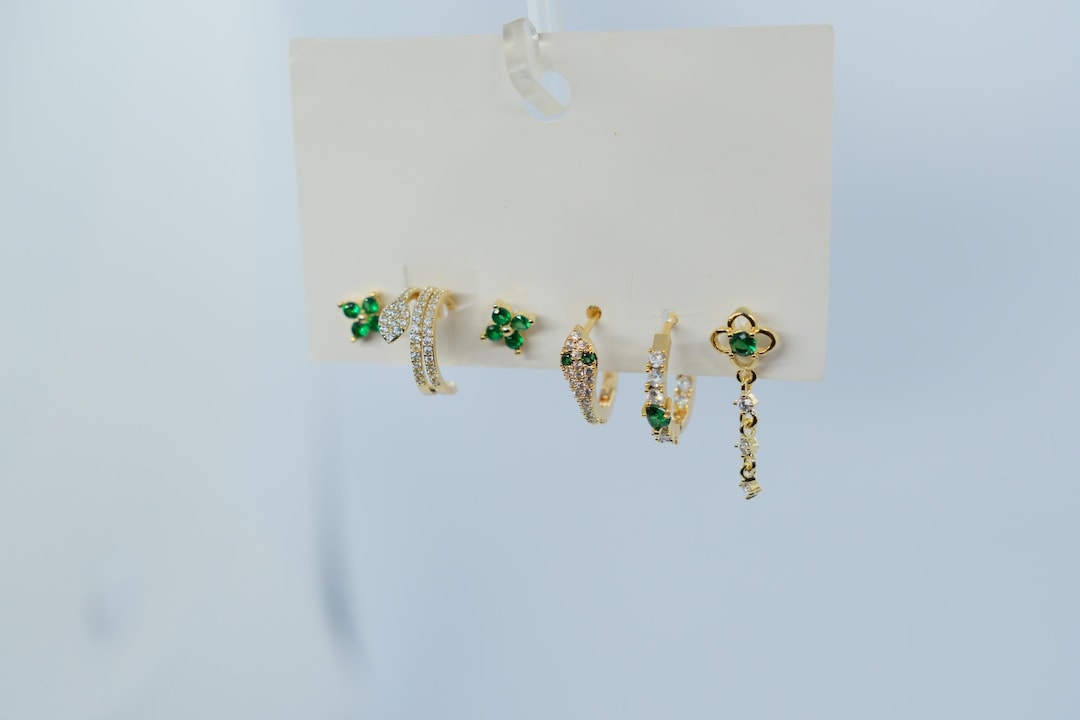 Piercing Earring Set,multiple Set Earrings,dainty Zircon Earring Set ...