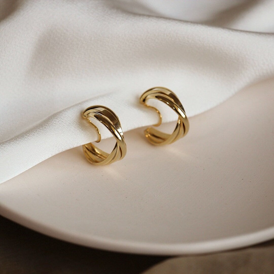 Clip on Hoop Earrings With Coil Back,twisted Non Pierced Ear,cuff-clips ...