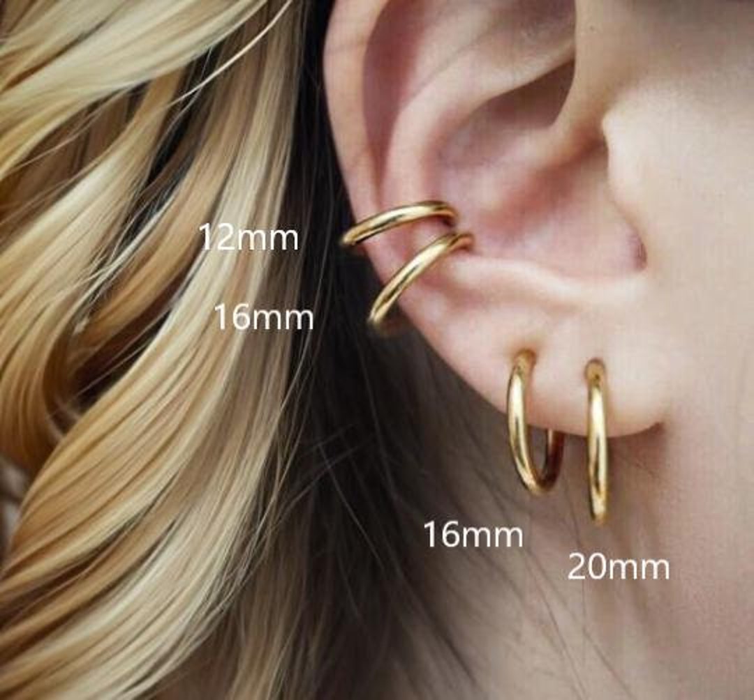 Clip on Hoop Earrings,non Pierced Ear,cuff-clips Earring,titanium Hoop ...