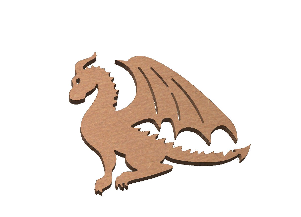 Dragon 1 MDF Wood Cutout Shapes Custom Design Paintable Crafts up to 48 ...