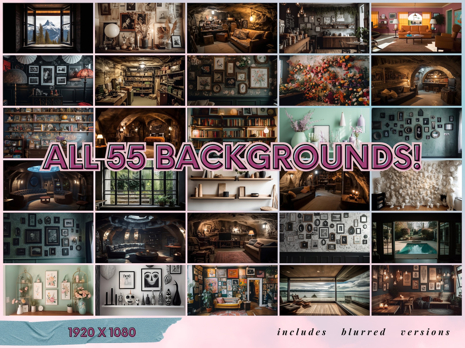 Variety of 55 Zoom Backgrounds | Virtual Backdrops | Google Meet ...