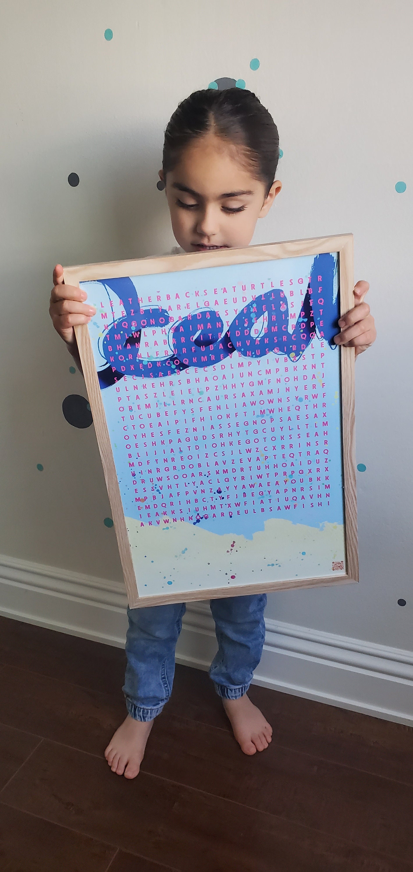 OCEAN Animals Word Search Kids Room Family Activity Wall Art Vibrate ...