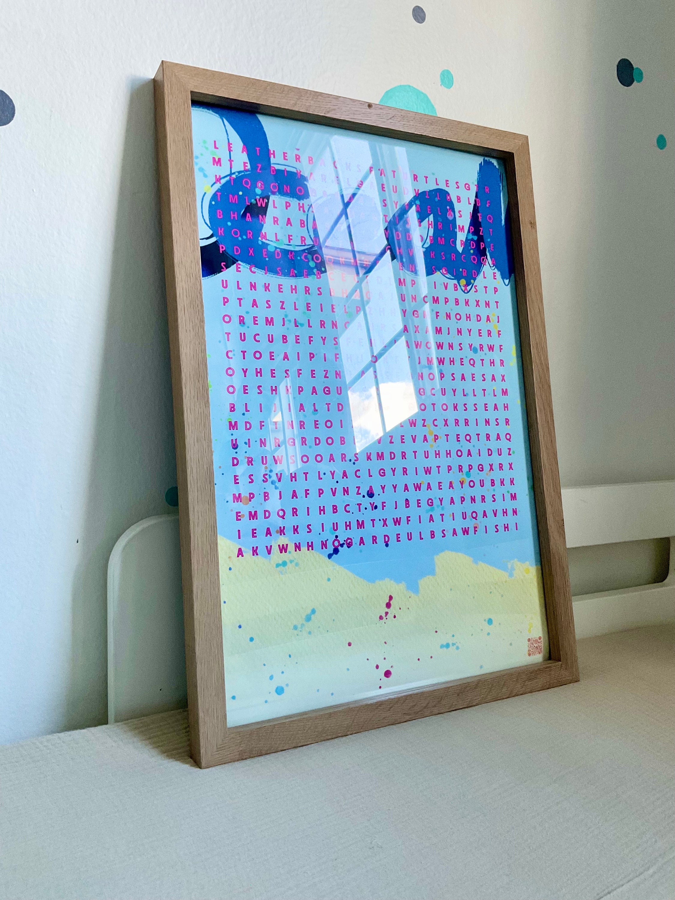 OCEAN Animals Word Search Kids Room Family Activity Wall Art Vibrate ...