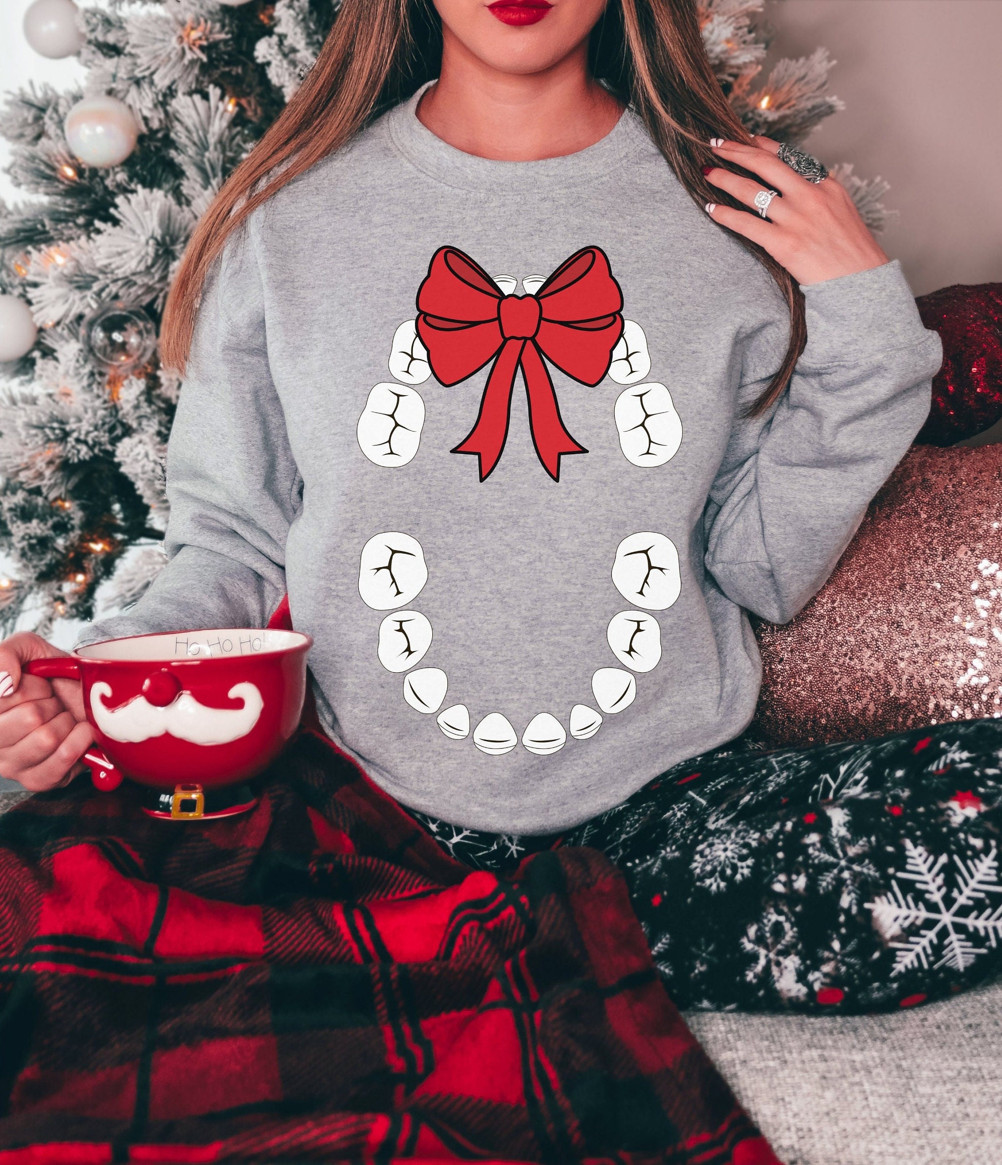 Tooth Sweatshirt Oral Surgeon Wreath Sweatshirt Prosthodontist Gift ...