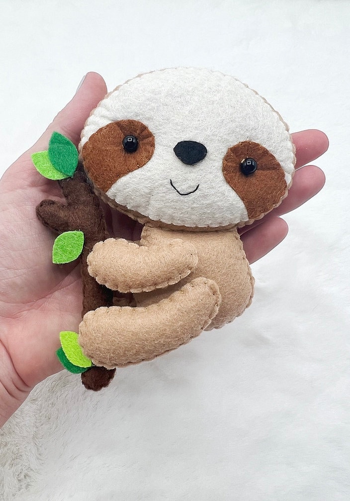 Felt Sloth Stuffed Sloth Fabric Sloth Decor Sloth Felt Animal Plush ...