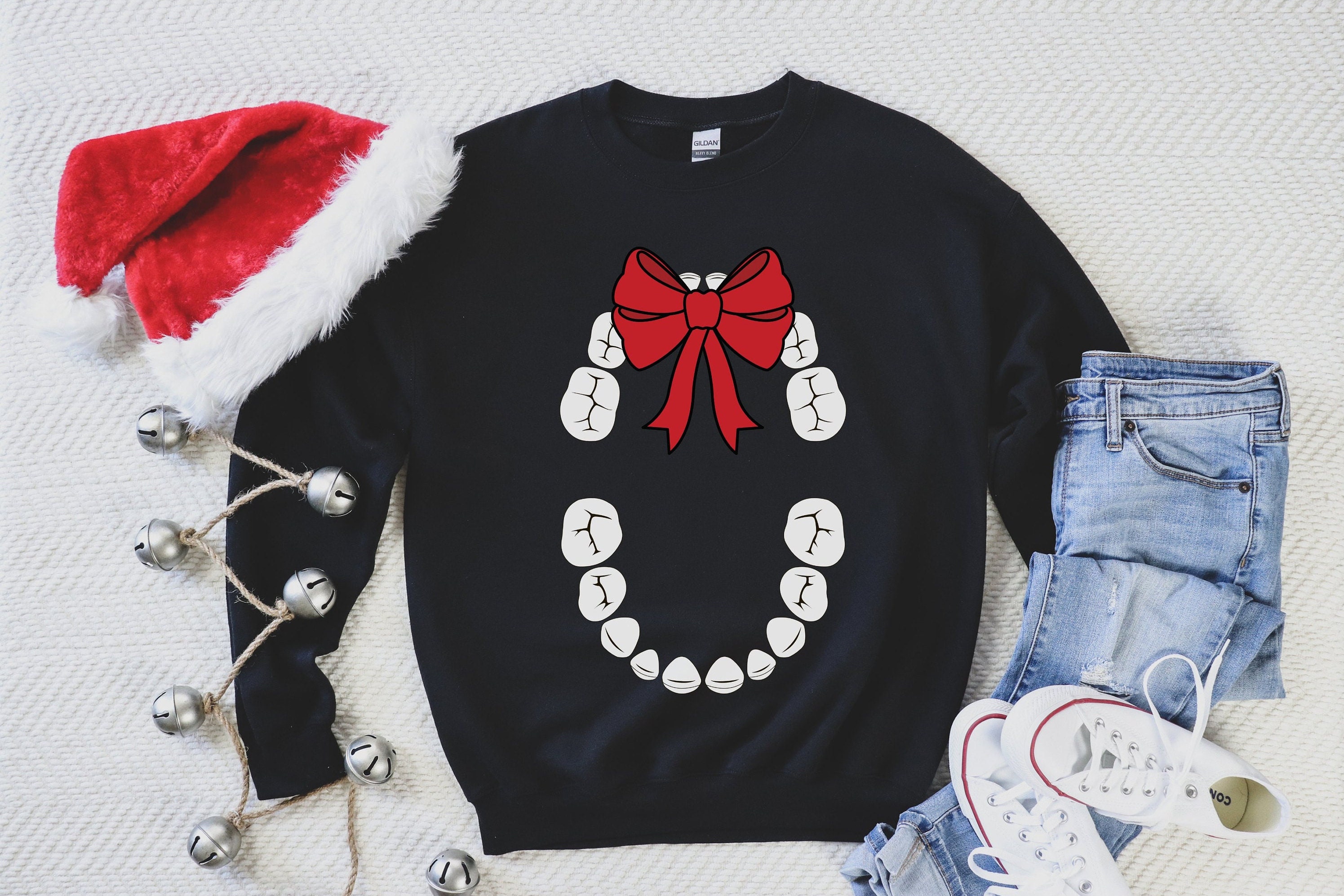 Tooth Sweatshirt Oral Surgeon Wreath Sweatshirt Prosthodontist Gift ...