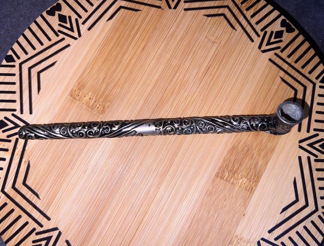 Rare Ancient Pipe Moroccan Tobacco Engraved Color Silver Casting ...