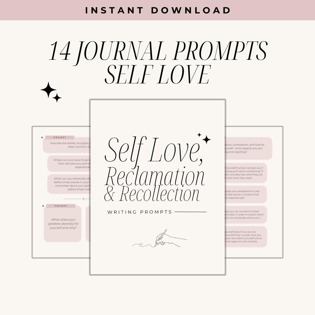 14 Self-love Writing Prompts: Healing Journal With Somatic Tracker ...