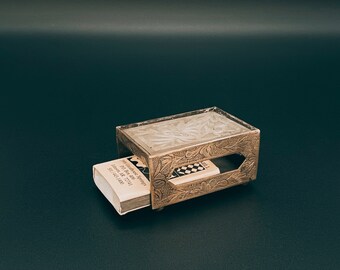 Vintage Metal Bone Off-white Matchstick Matchbox Holder Wall Mount ...