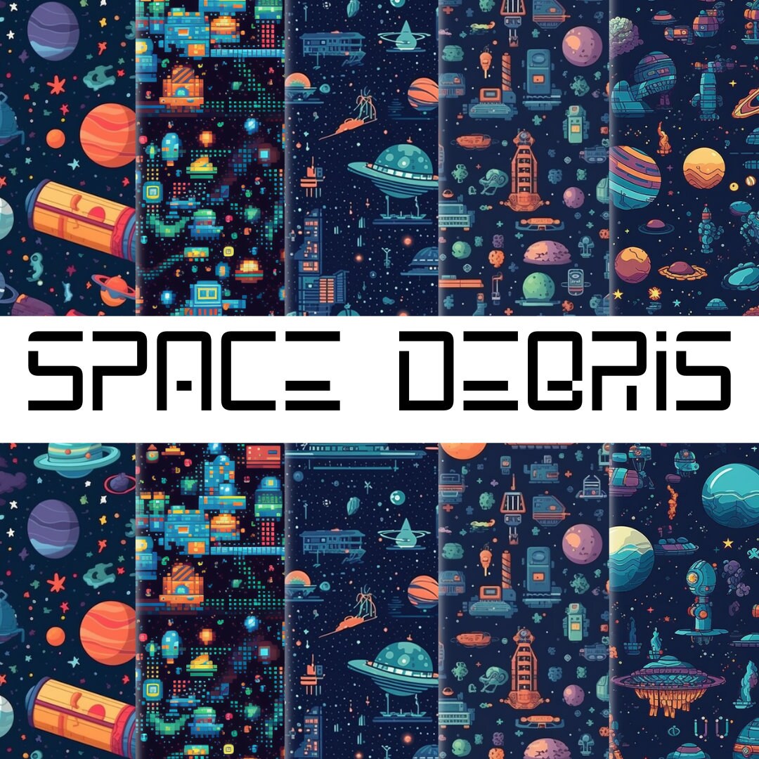 Space Debris Digital Design Print - 5 Designs - Etsy