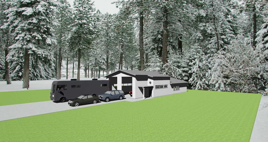 Man Cave Barndominium Design - 2800 Sq Ft 2-bedrooms 3-bathrooms - M1 ...