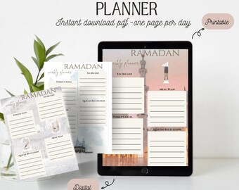 Girly Ramadan Daily Planner Cute Aesthetic Digital Planner PDF ...
