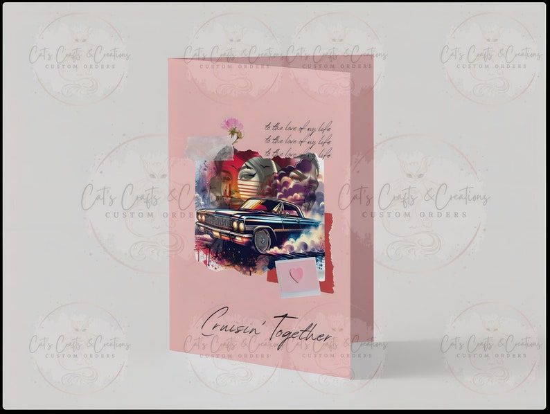 Chicano Lowrider Anniversary Card: Cruisin' Together Art - Etsy