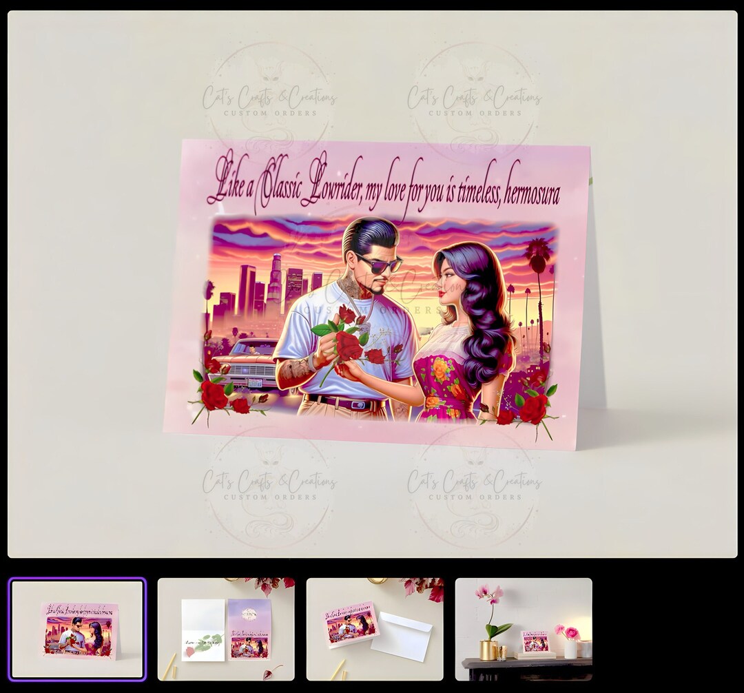Chicano Timeless Love Card (latina, Cholo, Chola, Lowrider, Jefe, Chulo ...