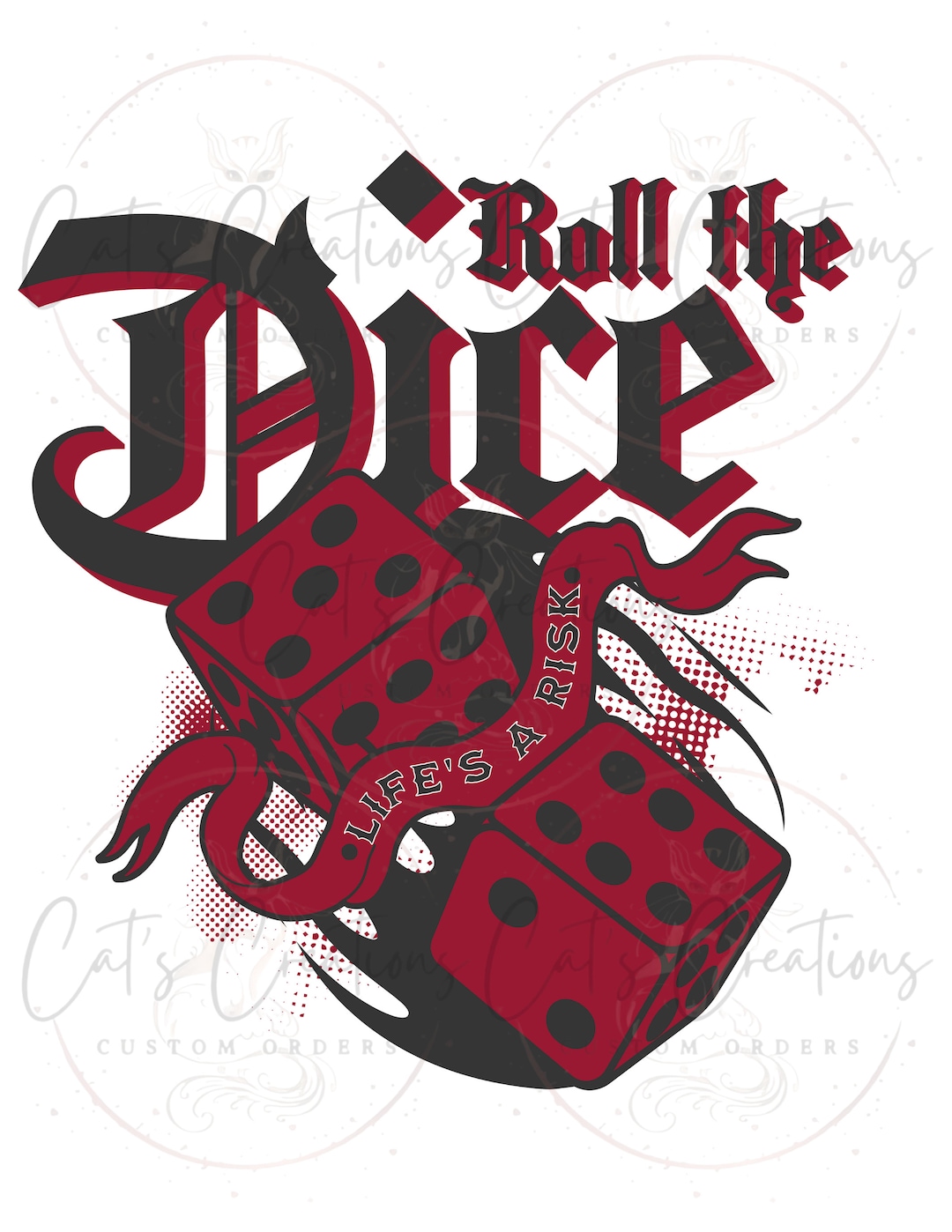 Life's a Risk (PNG) Dice, Poker, Gamble, Chicano Art, Lowrider Oldies ...