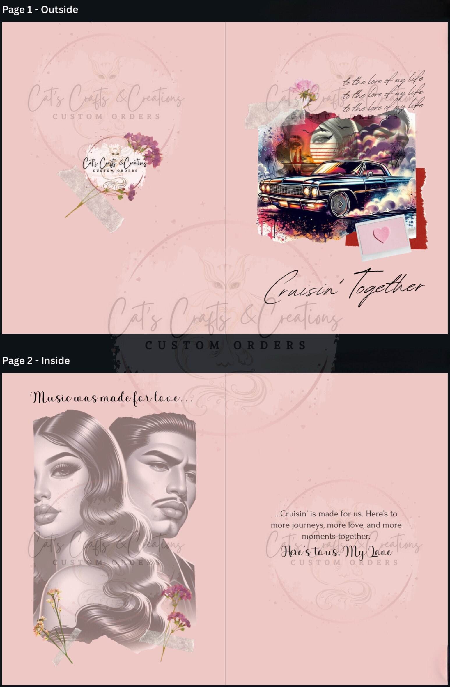 Chicano Lowrider Anniversary Card: Cruisin' Together Art - Etsy
