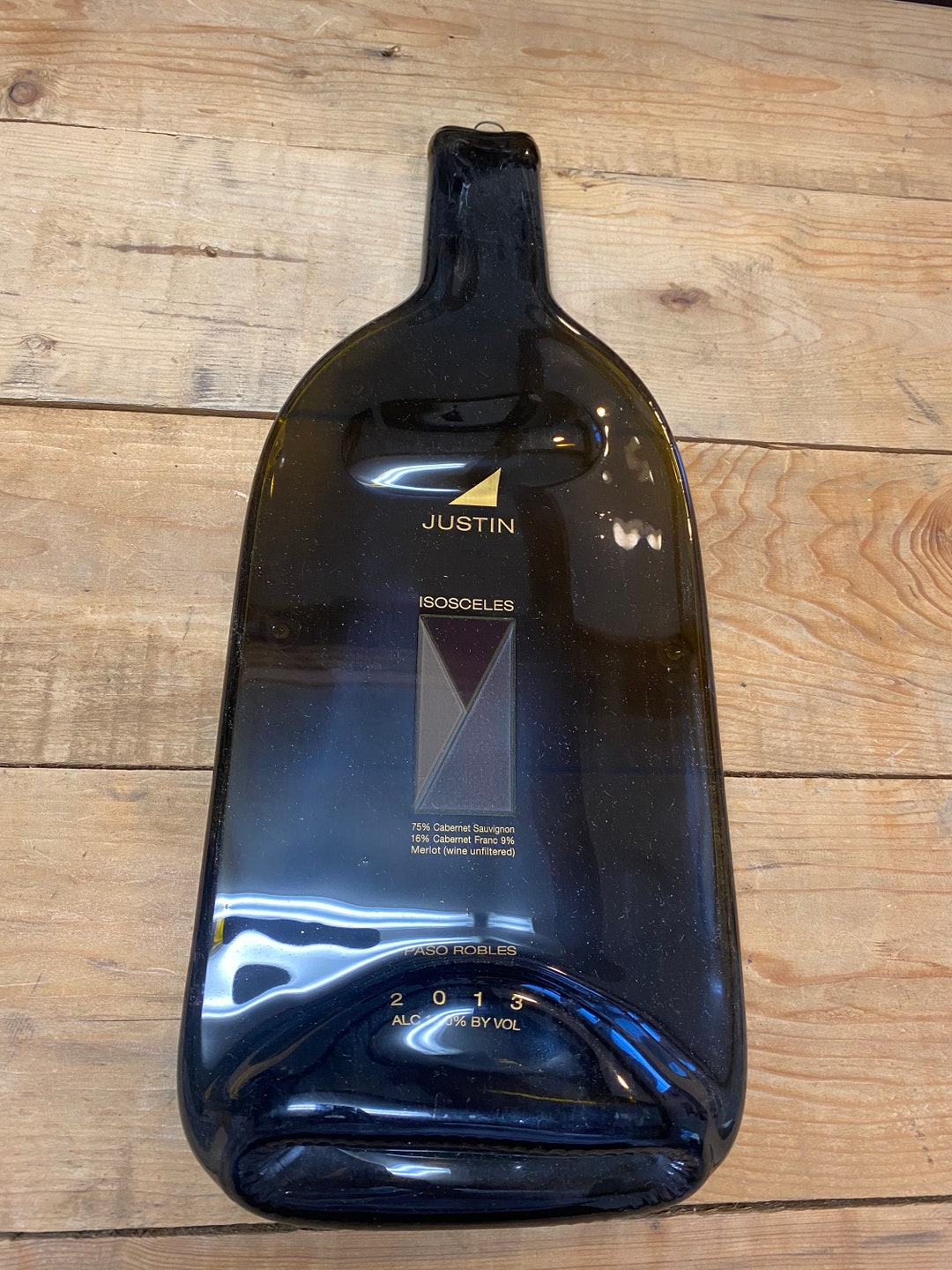 Justin Isosceles - Melted Wine Bottle Cheese Serving Tray - One of Kind ...