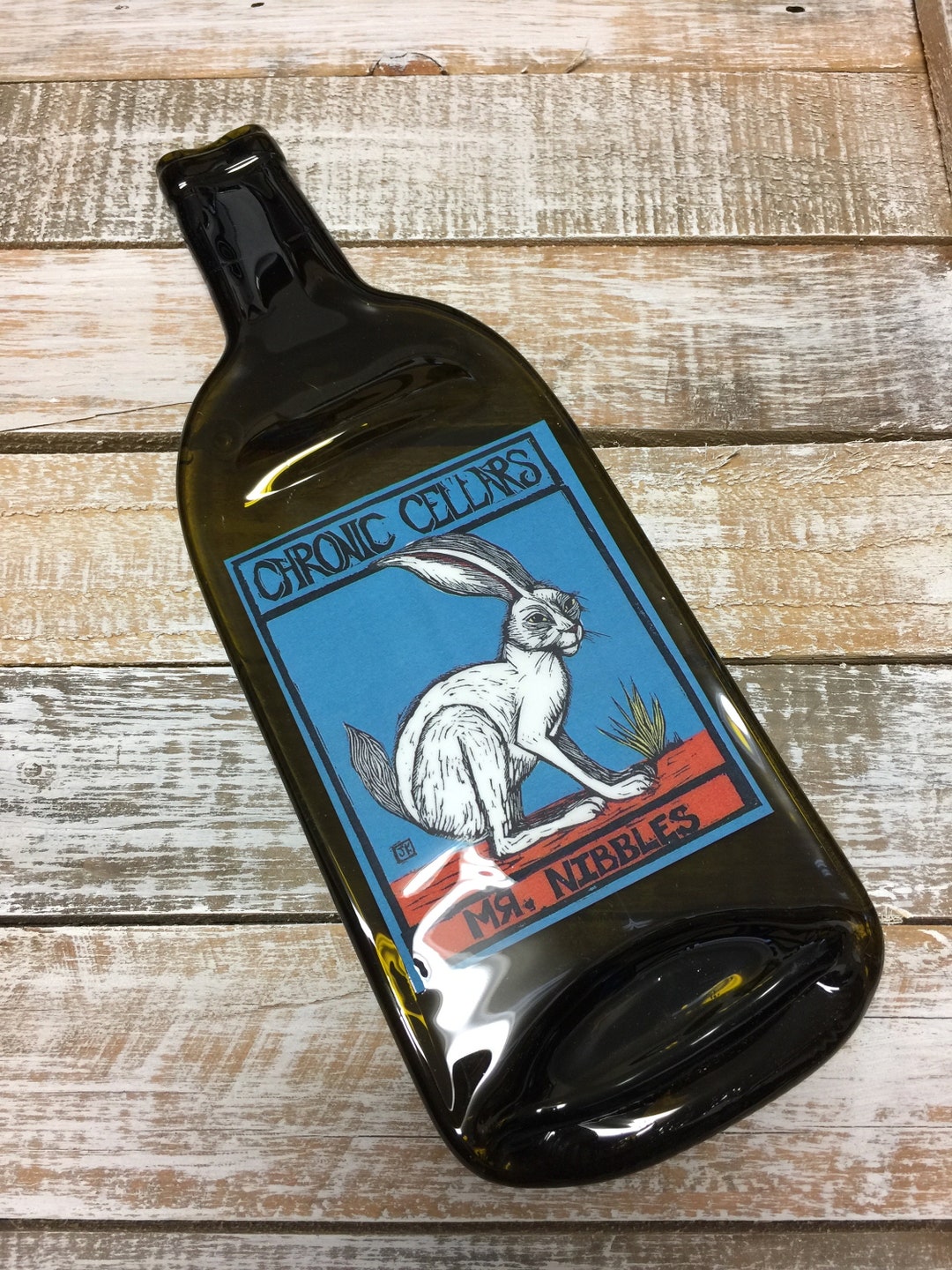 Mr Nibbles Melted Wine Bottle Cheese Serving Tray One of Kind Gifts ...