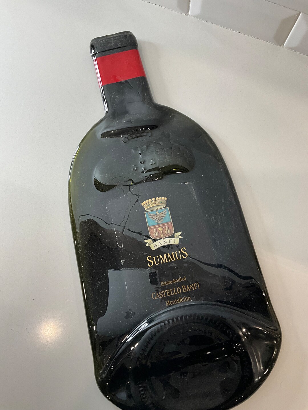 Summus - Melted Champagne Bottle Cheese Serving Tray - One of Kind Gifts / Charcuterie Board ...