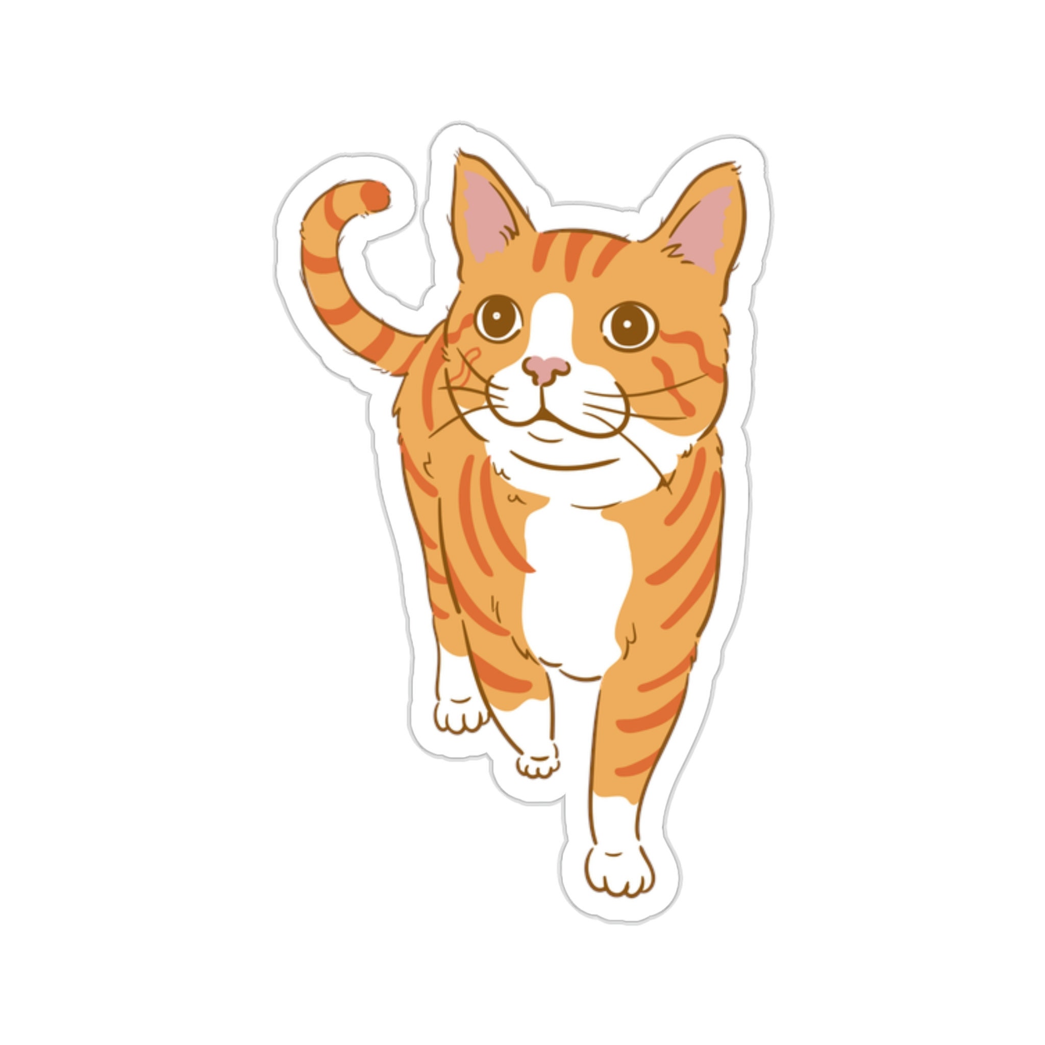 Orange Cat Sticker/ Funny Cat Sticker/ Orange Cat/ Vinyl Sticker/ Cat ...