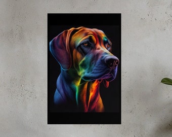 Rhodesian Ridgeback Dog Wall Art Digital Paint Rhodesian Ridgeback Dog ...