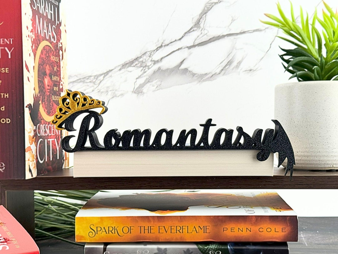 Romantasy Crown and Wing Library Sign/bookshelf Sign - Etsy