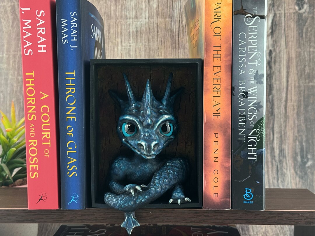 Baby Book Dragon Nook, Fantasy Bookshelf Decor - Etsy