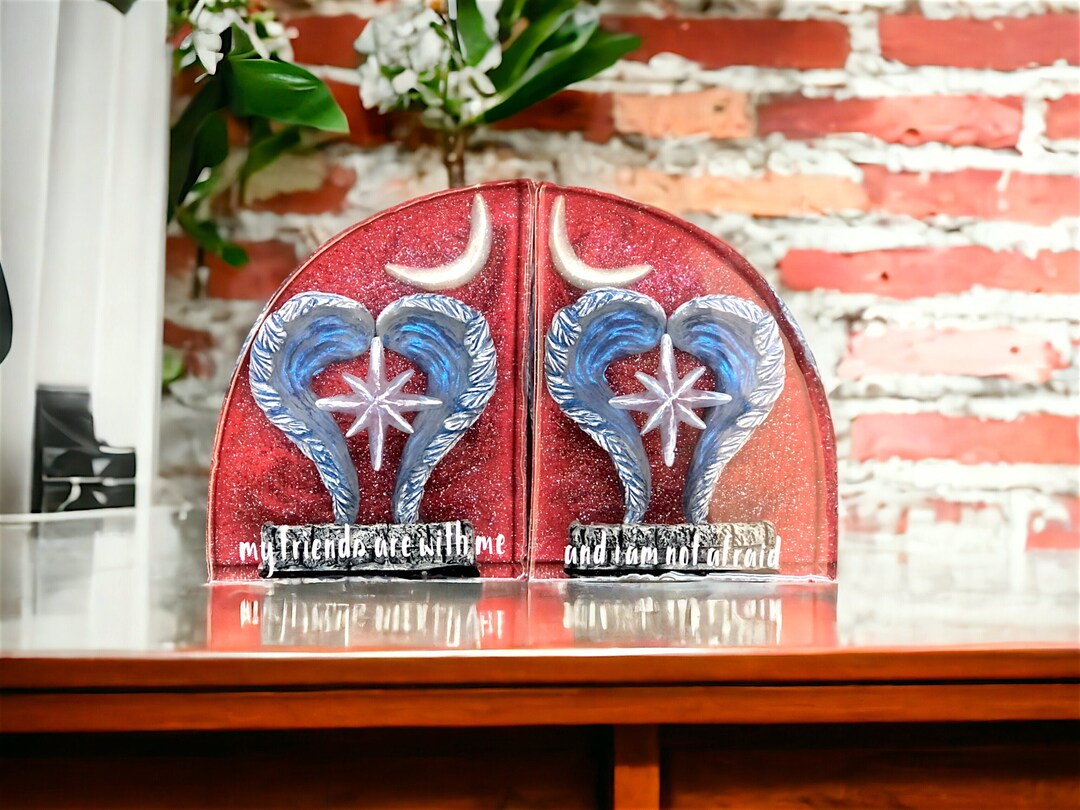 Handmade Crescent City Bookends, LED Lighted Lunathion Inspired ...
