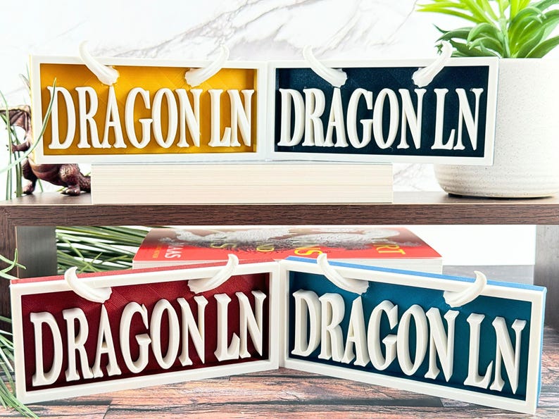 Dragon Lane Library Sign/bookshelf Sign - Etsy