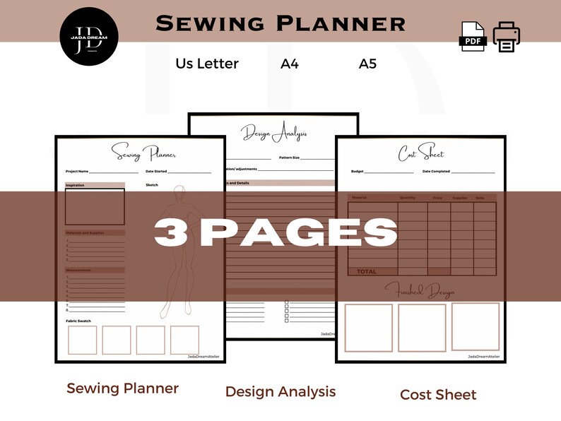 Sewing Planner Printable / Sewing Tracker , Sewing Organizer , Gifts ...