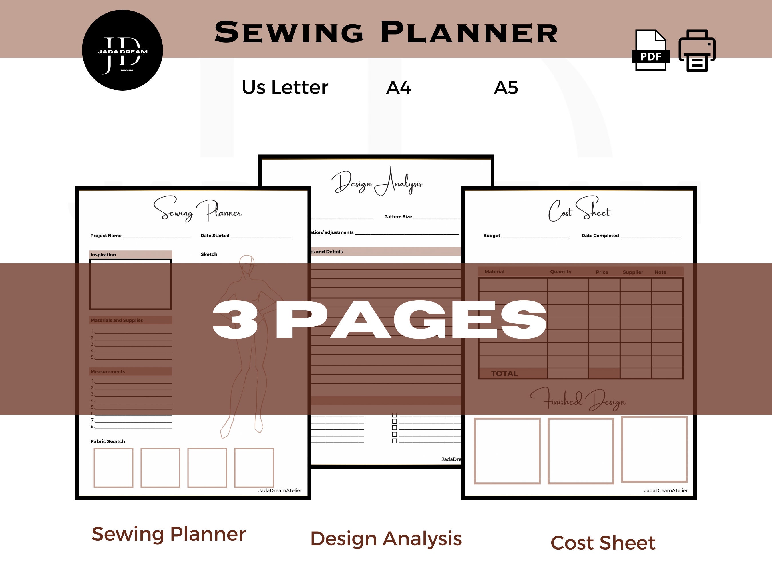 Sewing Planner Printable / Sewing Tracker , Sewing Organizer , Gifts ...
