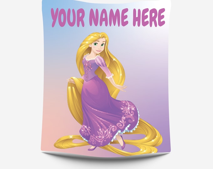 Personalized Princess Rapunzel Blanket With Name for Girl, Disney ...