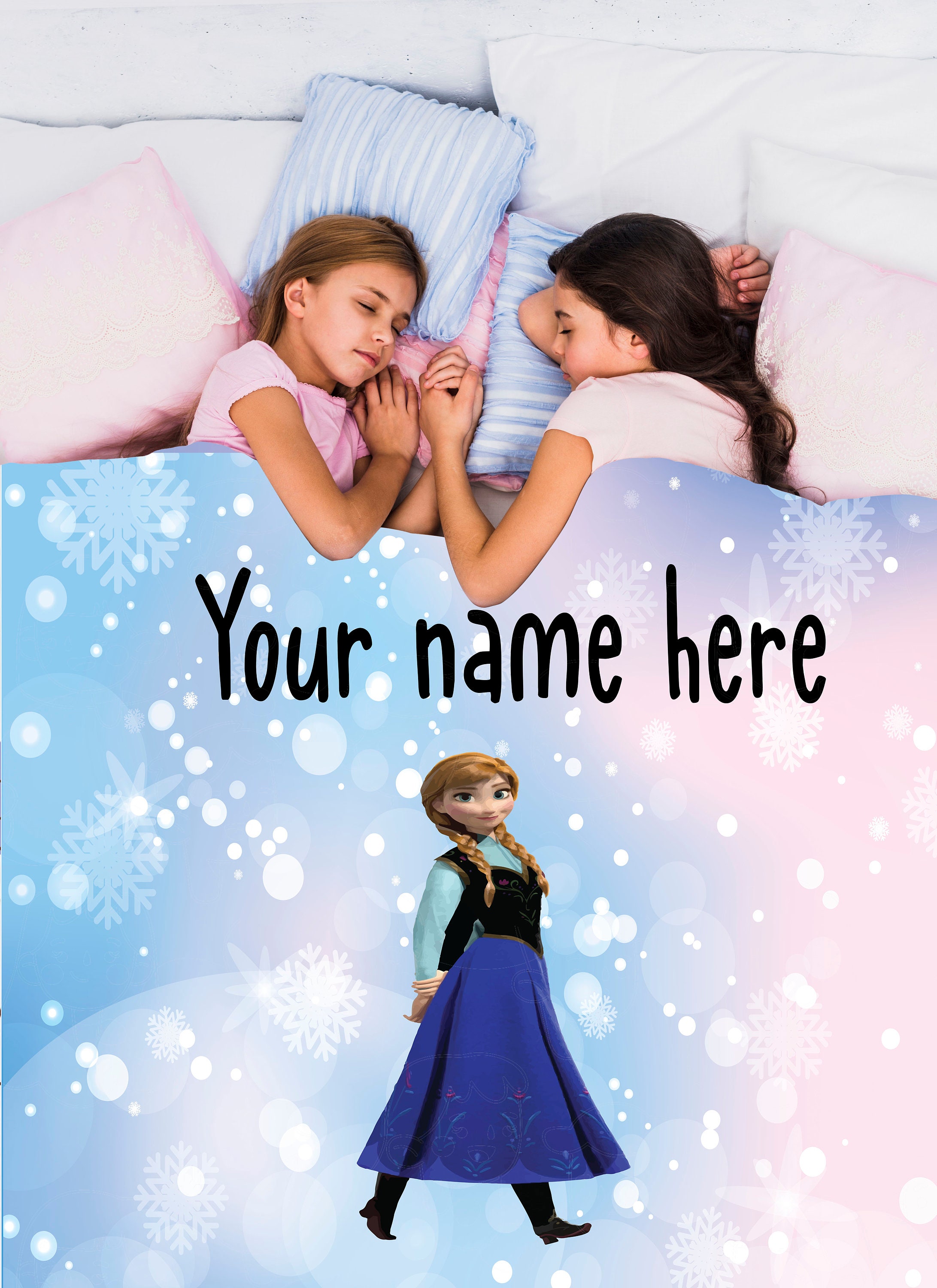 Personalized Blanket for Girls Custom Princess Elsa and Ana Baby Girl ...