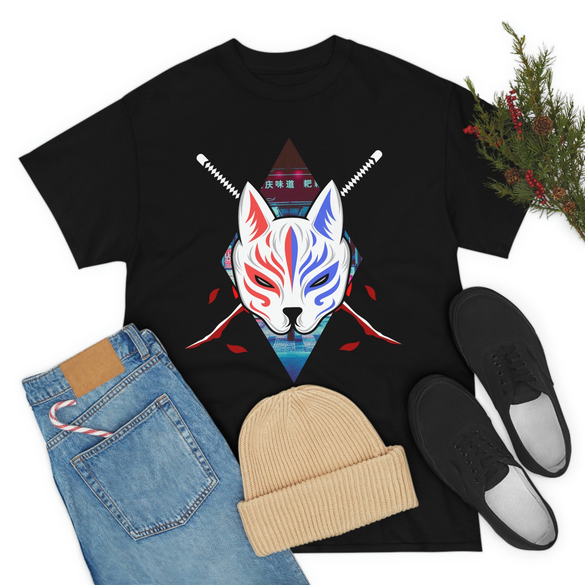 Japanese Kitsune Fox Shirt Kitsune Shirt Kitsune Mask - Etsy