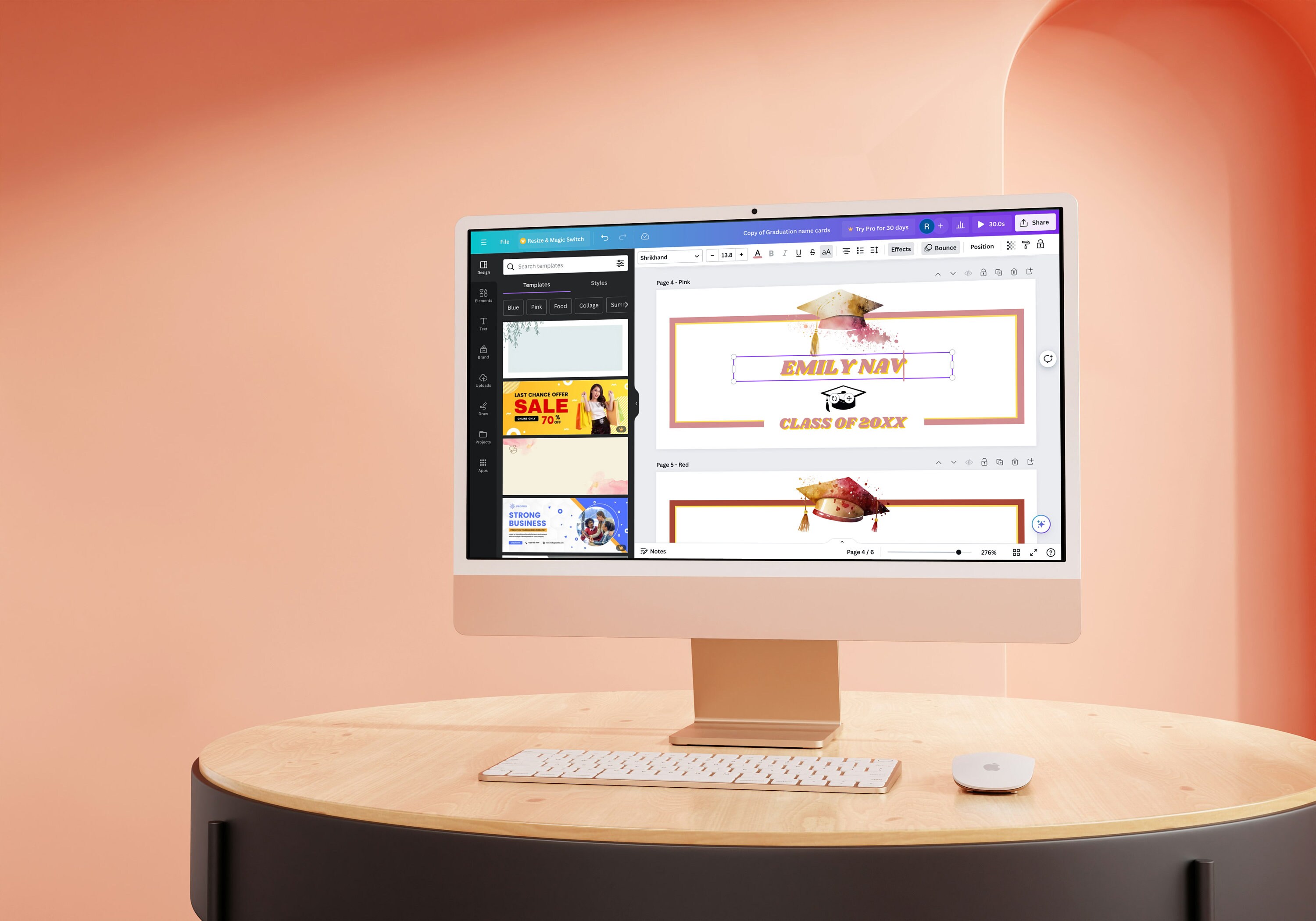 Editable Graduation Name Card Template, Printable Class Graduation Name ...