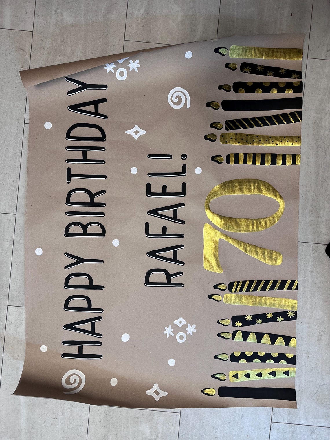Custom Brown Paper Banner | Birthday Party | Hand Painted | Celebration ...