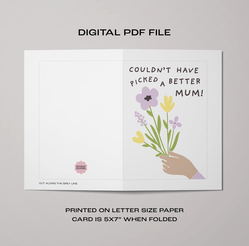 Happy Mother's Day Card, Mother's Day Card, Card for Mum, Floral ...