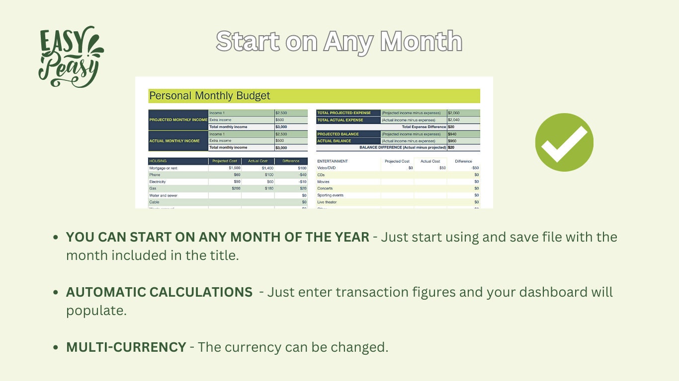 2024 Monthly Budget Planner Excel & Google Sheets | Budget Template ...